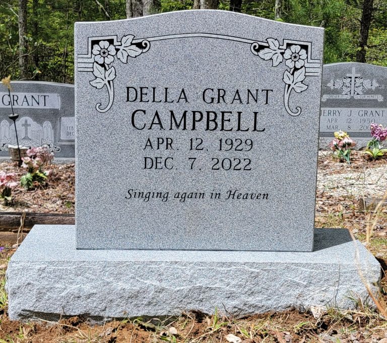 Single Georgia Grey Granite Upright Headstone | S & P Monuments